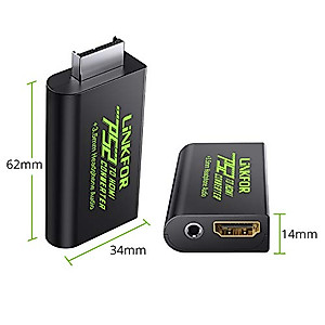 LiNKFOR PS2 to HDMI Converter with 3ft HDMI Cable for Sony Playstation 2 PS2 to HDMI Adapter with 3.5mm Headphone Audio Jack for HDTV HDMI Monitor