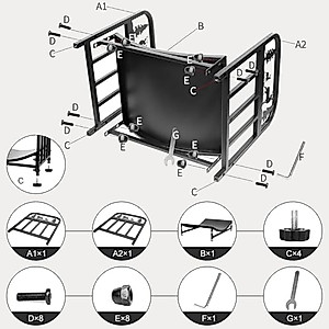 TOYSINTHEBOX Firewood Rack 17Inch Outdoor Log Holder Black Powder-Coated Steel Heavy Duty Wood Storage Accessory for Patio, Fireplace, Stove and Fire Pit with Christmas Elements