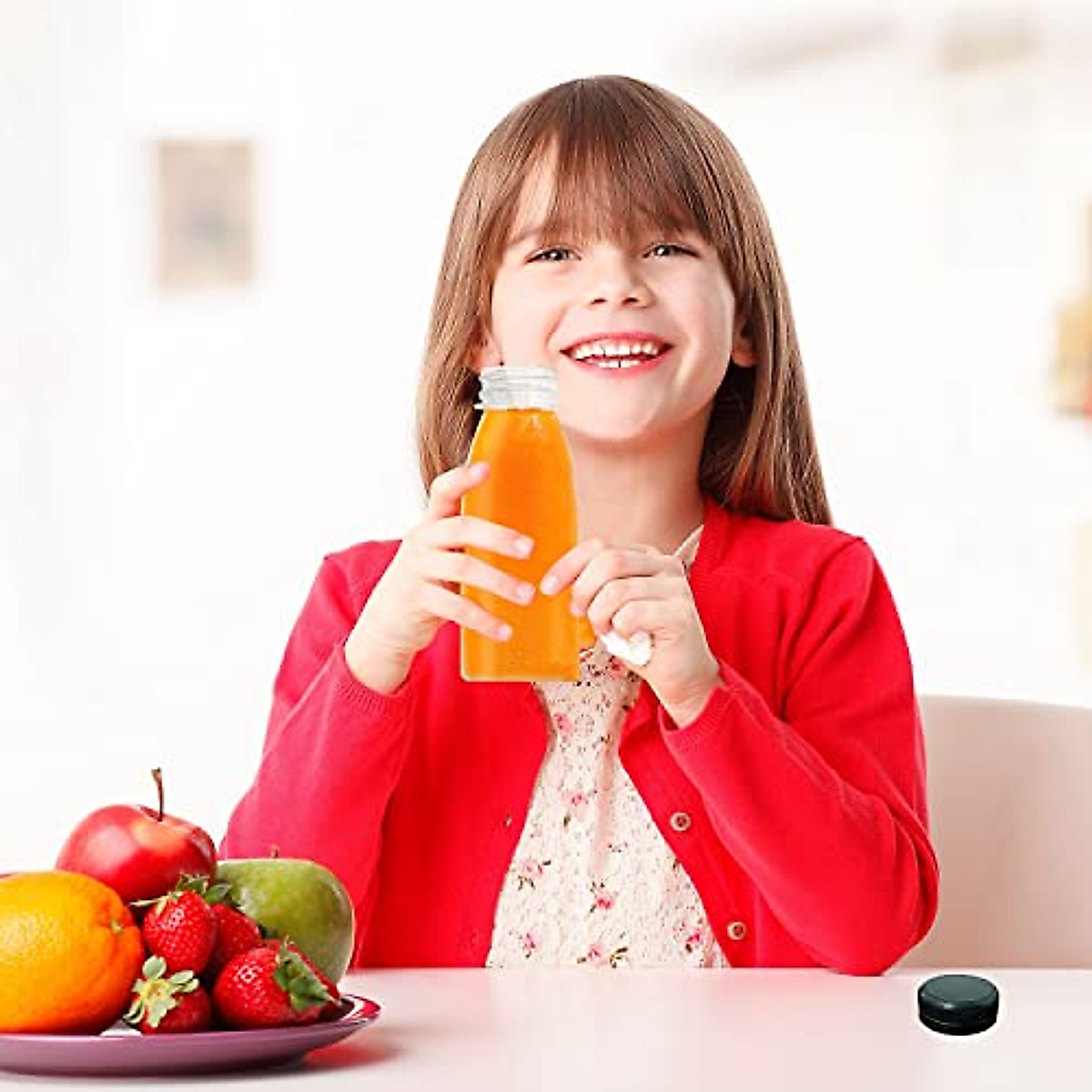 5 Pcs 8 Oz Plastic Juice Bottles Empty Clear Containers with Tamper Proof Lids for Juice, Milk and Other Beverage