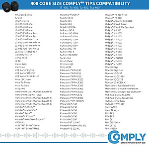 Comply Foam 400 Series Replacement Ear Tips for Bose Quiet Comfort 20, Sennheiser IE 300, Campfire Audio, 7Hertz, NuraLoop & More | Ultimate Comfort | Unshakeable Fit|NO TechDefender | Assorted S/M/L, 3 Pairs