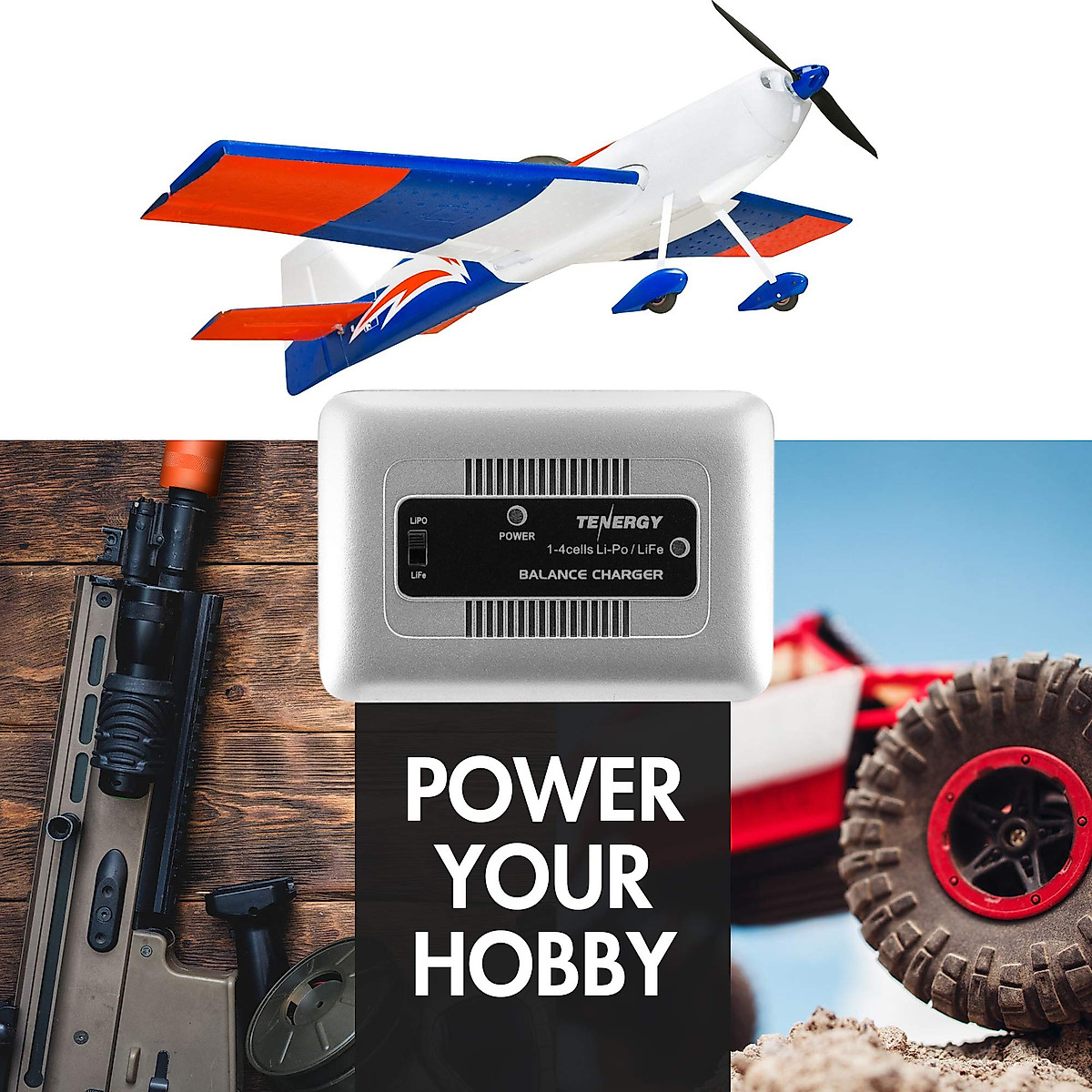 Tenergy TN267 1-4 Cells Li-Po/Li-Fe Balance Charger and Lipo Charging Bag for Airsoft & RC Car Battery Packs with 1S to 4S XH Type Balance Connector