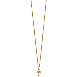 Diamond2Deal 10k Tri-Color Black Hills Gold Cross Necklace