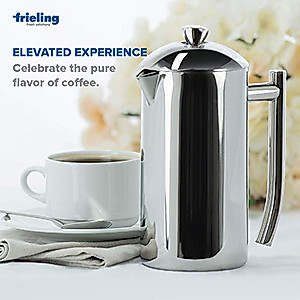 Frieling Double-Walled Stainless-Steel French Press Coffee Maker, Polished, 17 Ounces