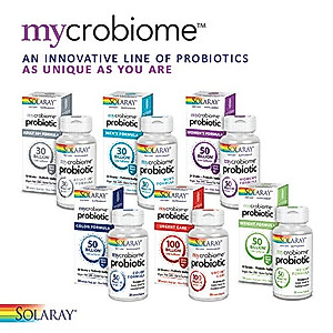 SOLARAY Mycrobiome Probiotic Women’s Formula, 24 Strains Plus Prebiotic Inulin, Specially Formulated for Women, Digestion, Mood & Urinary Tract Support, 50 Billion CFU, 30 Servings, 30 VegCaps