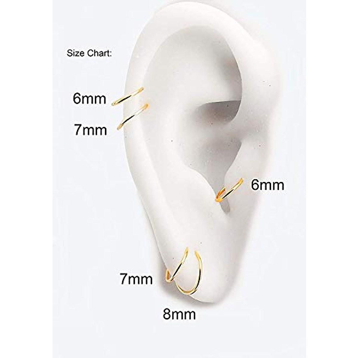 5mm 14K Rose Gold Filled Handmade Septum Huggie Piercing Cartilage Nose Tragus Endless Hoops (5mm | 24 GA, 14K Rose Gold Filled)