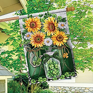 Irish Mason Jars St. Patrick's Day House Flag 28" x 40" Briarwood Lane