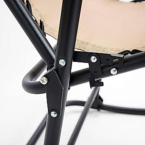 UYSB Folding Rocking Chair Rocker Outdoor Patio Headrest Beige Chair Rocking Chair Rocker Chair Rocker Camp Chair Rocker Recliner Rocking Camp Chair Rocking Chairs Outdoor Rocking Chair