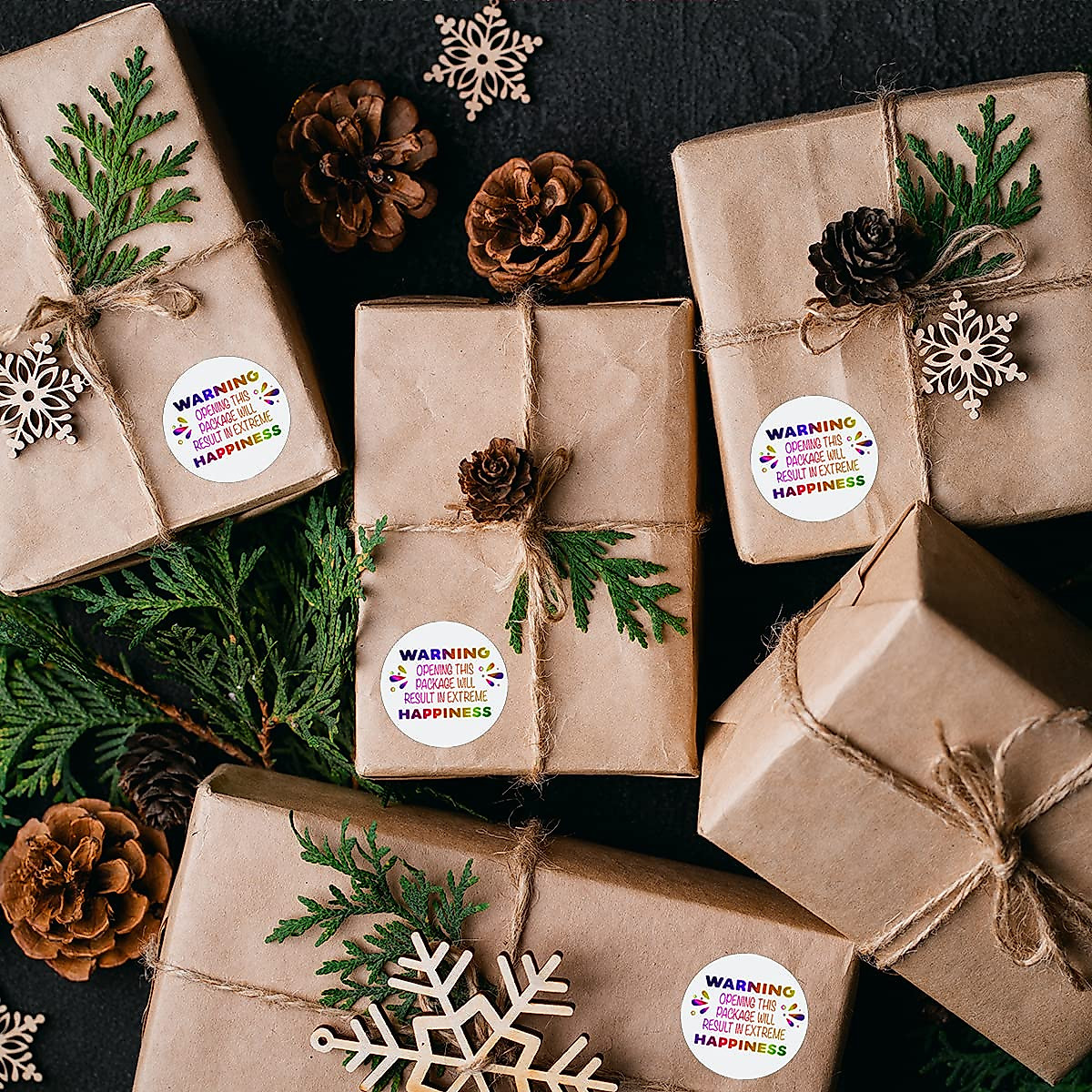 Littlefa 1.5” Warning Opening This Package with Rainbow Design Stickers,Thank You Stickers,Bakeries Stickers,Handmade Stickers,Small Business Stickers, Envelopes Stickers, Gift Bags Packaging 500 PCS