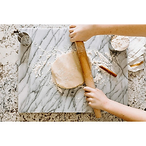 Villa Acacia Marble Cutting Board - 20 x 16 Inch Marble Slab Pastry Board for Charcuterie, Cheese, Dough, Dessert - Decorative Stone Cutting Board for Kitchen and Home﻿