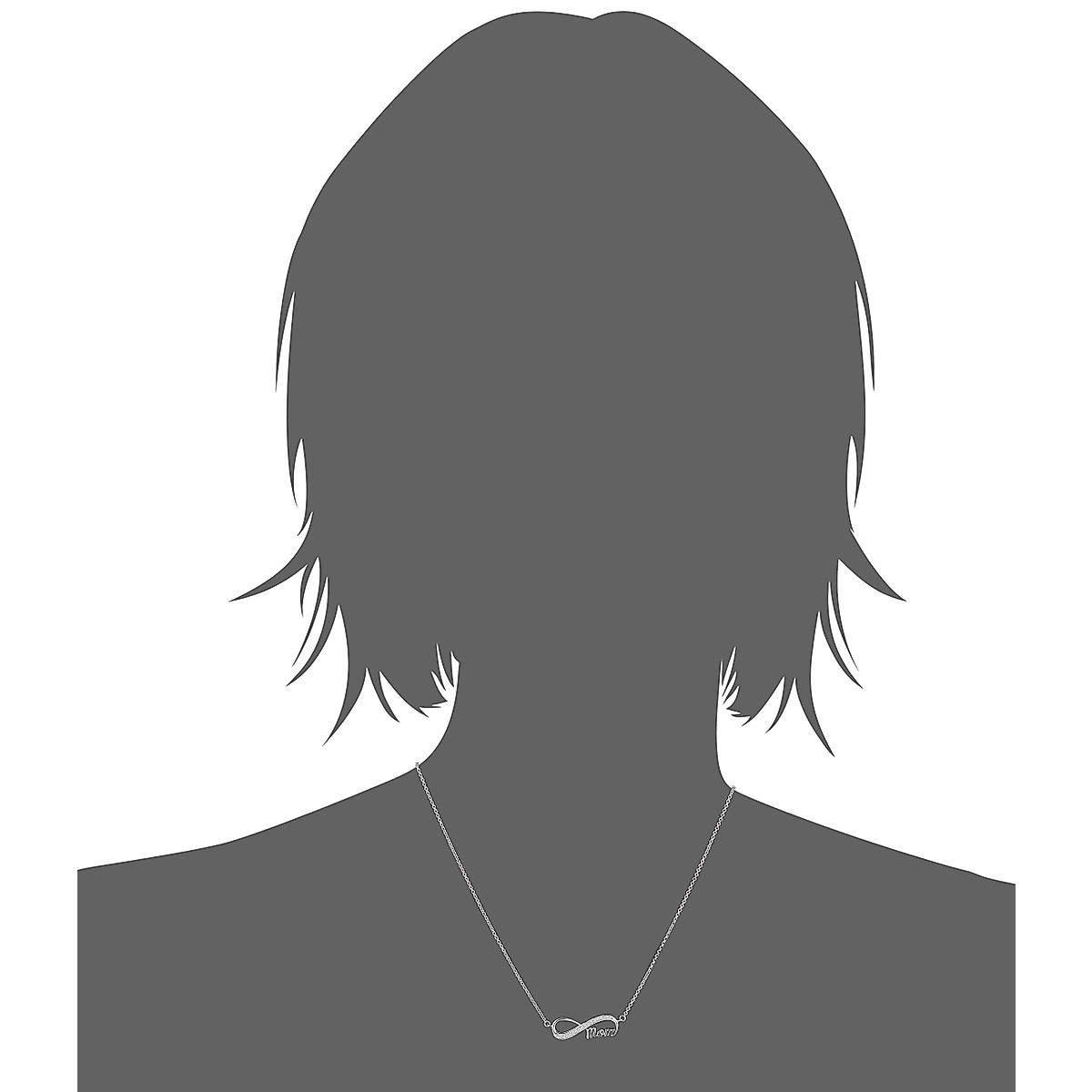 Amazon Essentials 925 Sterling Silver AAA Cubic Zirconia Infinity Mom Pendant Necklace, 18", (previously Amazon Collection)