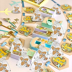 18 Sets Airplane Party Favors Travel Adventure Party Favors Airplane Compass Keychains Airplane Tags Organza Bags for Adventure Theme Party Graduation Travel Party Baby Shower Supplies (Style 1)