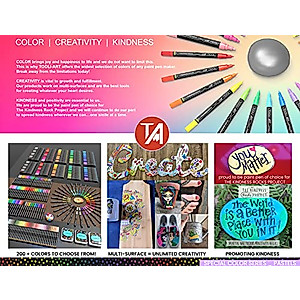 TOOLI-ART Acrylic Paint Markers Paint Pens Special Colors Set For Rock Painting, Canvas, Fabric, Glass, Mugs, Wood, Ceramics, Plastic, Multi-Surface. Non Toxic, Water-based (PASTEL)