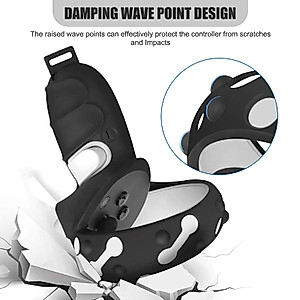 Eyglo Touch Controller Grip Cover & Adjustable Knuckle Strap for Oculus Quest 2 Anti Slip Anti-Throw Handle Protective Covers Oculus Quest 2 Controller Accessories