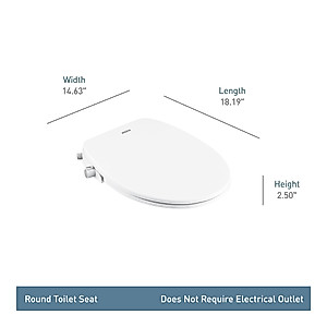Moen EB500-R 2-Series Standard Non-Electronic Bidet Seat for Round Toilets, White