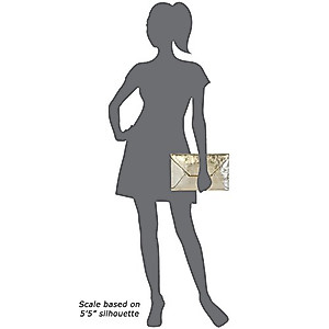 JNB Crushed Metallic Envelope Clutch, Gold