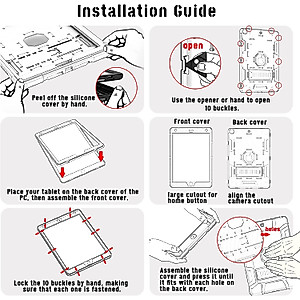 Rantice iPad 9th Generation Case, iPad 8th Generation Case, iPad 7th Generation Case, Hybrid Shockproof Rugged Drop Protective Case with Kickstand for iPad 10.2'' (Black)