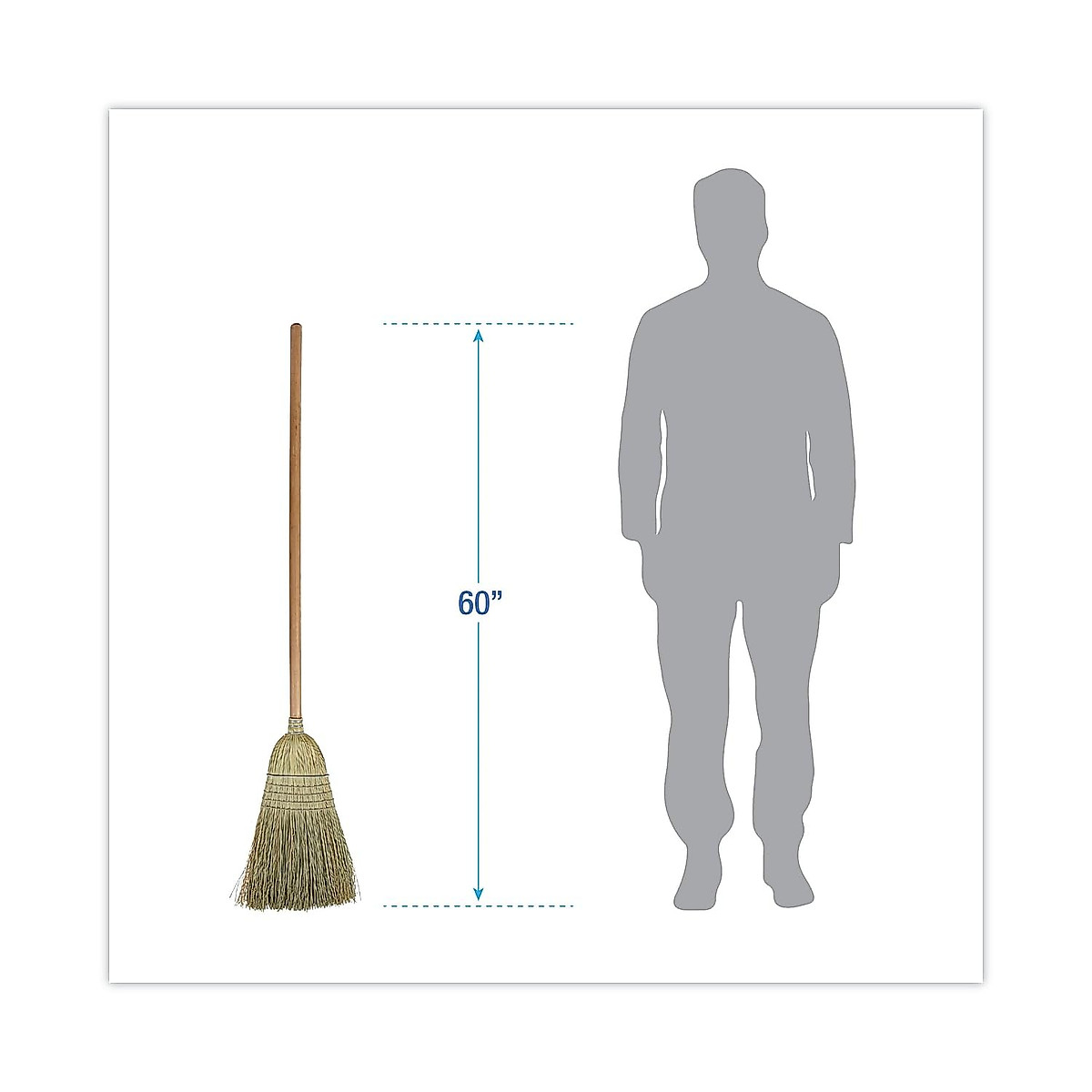 Boardwalk BWKBR10001 60 in. Corn Brooms - Black/Natural (6/Carton)