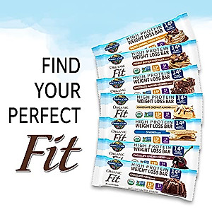Garden of Life High Protein Bars for Weight Loss - Organic Fit Bar, Chocolate Fudge (12 per carton) - Burn Fat, Satisfy Hunger and Fight Cravings, Low Sugar Plant Protein Bar with Fiber