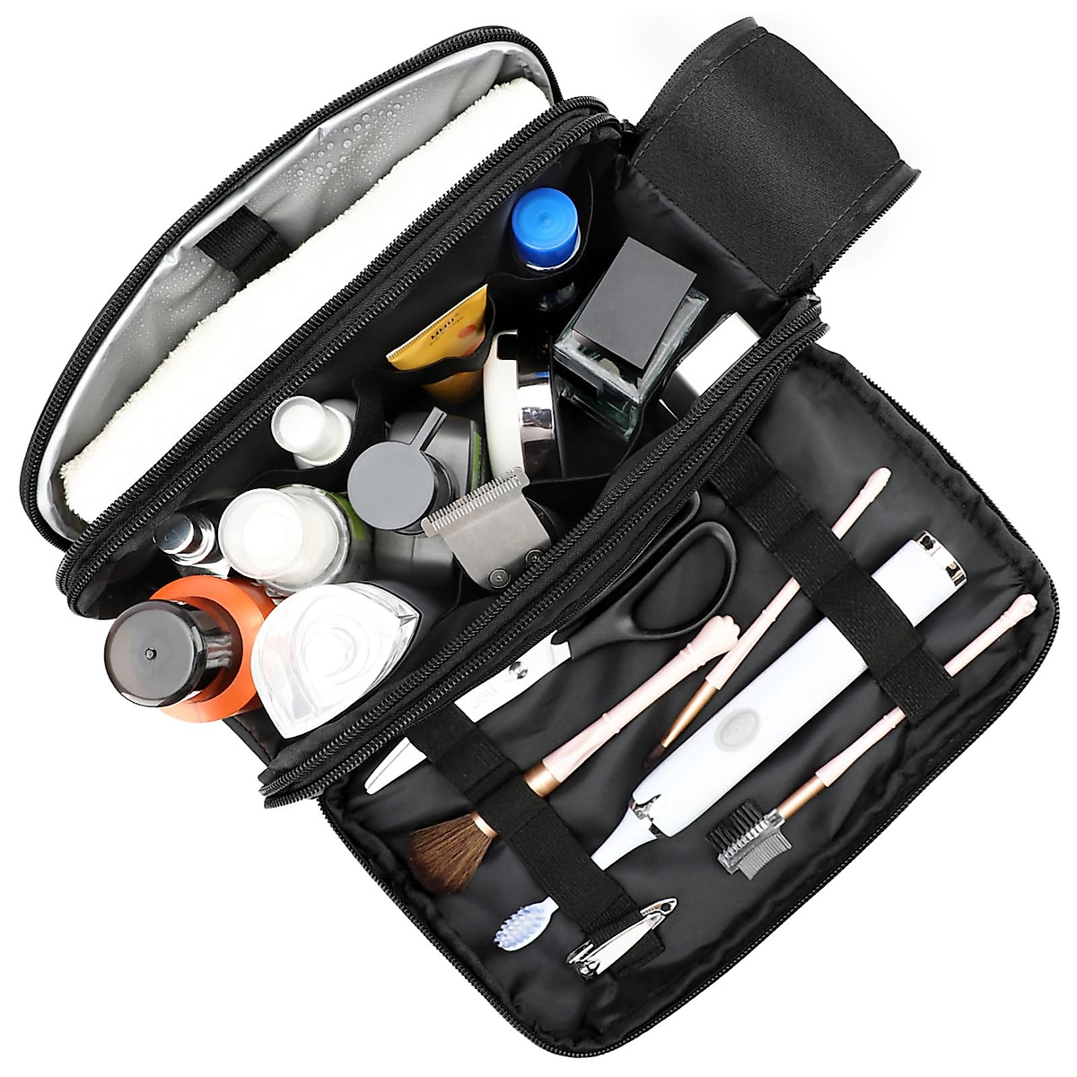 GANIBAGS Toiletry Bag for Men, Travel Organizer Leather Dopp Kit Water-resistant Shaving Bag for Toiletries Accessories… (Black)