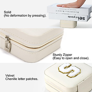 Parima Travel Jewelry Case for Women Girls, H Initial Jewelry Box | Small Jewelry Box | Travel Jewelry Box for Women | Travel Jewelry Case | Travel Gifts for Women - Letter H, White