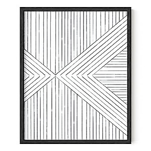 HAUS AND HUES Neutral Wall Art Geometric Wall Art Prints Scandinavian Modern Line Art Wall Decor Mid Century Modern Art Print Abstract for Living Room Modern Lines on Lines (Unframed 16x20)