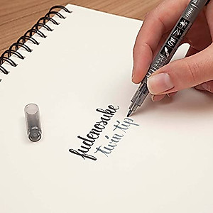 Tombow 82040 Fudenosuke Brush Pen, Twin Tip, Black/Gray Fudenosuke Brush Pen for Calligraphy and Art Drawings