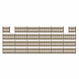 Busch 6007 Picket Fence w/4 Gates HO Scale Scenery Kit
