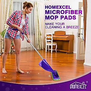 HOMEXCEL Microfiber Mop Pads Compatible with Swiffer Wet Jet,Reusable Machine Washable Swiffer WetJet Mop Pad Refills,Mop Head Replacements for Multi Surface Wet & Dry Cleaning,Pack of 2