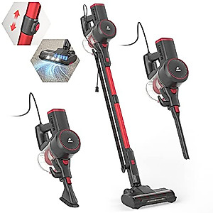 Corded Stick Vacuum Cleaner, 600W 20Kpa Stick Vacuum with Anti-Tangle Motorized Led Floor Brush 6-in-1 Self-Standing&Multi-Tool, Lightweight Handheld Vacuum for Hardwood Floor/Carpet/Pet Hair A300