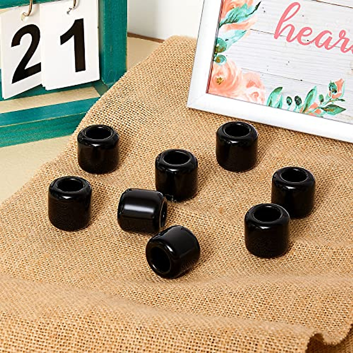 20 Pieces Black Small Candle Holders Ceramic Candle Holder for Rituals, Spells, Vigil, Altar, Witchcraft, Wiccan Supplies