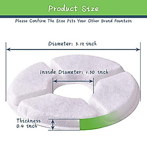 Cat Fountain Filters,8 Pack Pet Fountain Filters for 1.6L Cat/Dog Water Fountain Filling with Activated Carbon,Pet Water Fountain Replacement Filters,Cat Water Fountain Filters