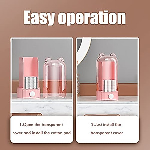 OHEPFD Automatic Cotton Pad Holder, Cosmetic Cotton Pad Dispenser Press Out Makeup Cotton Square Holder Dispenser Makeup Cotton Pad Organizer Rack,18*8.6cm