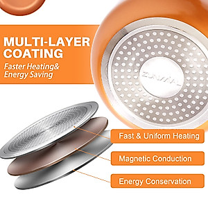 Zunmial Sauce Pan,4 Pieces Saucepan Set- 1.5Qt & 2Qt Nonstick Saucepans with Lids,Copper Pot,Non Stick Pots,Sauce Pot,Small Cooking Pot