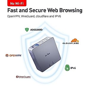 GL.iNet MT2500A (Brume 2) Mini VPN Security Gateway for Home Office and Remote Work-VPN Server&Client for Home and Office, VPN Cascading, Internet Security, 2.5G WAN, *NO Wi-Fi* (Aluminium Alloy Case)