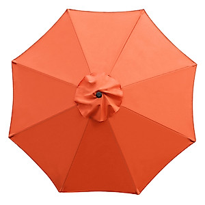 Sunnyglade 9' Patio Umbrella Outdoor Table Umbrella with 8 Sturdy Ribs (Orange)