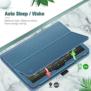 Fintie Folio Case for Amazon Fire HD 8 & Fire HD 8 Plus Tablet (Fits Both 12th/10th Generation, 2022/2020 Release)- Slim Fit Premium Vegan Leather Standing Cover with Auto Sleep/Wake, Twilight Blue