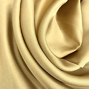 YOUR SMILE Silk feeling Pure Color Scarf Women’s Fashion Pattern Large Square Satin Headscarf Headdress 24''x24'',Gold