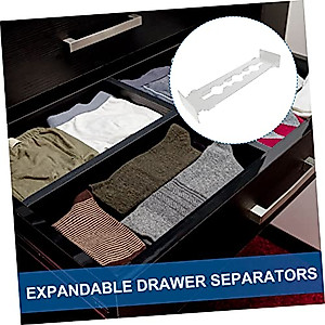 SOESFOUFU Drawer Divider Spring Tool Socks Organizer Cabinet Drawer Acrylic Shelf Divider Grid Divider Expandable Drawer Organizer Plastic Drawer Divider Drawer Partition White Cart Plastic