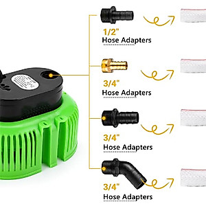 Pool Cover Pump Above Ground, Water Pump for Pool Draining, Submersible Water Pump Sump Pump with 16 Ft Drainage Hose & 25 Ft Extra Long Power Cord (840GPH-Green, Green)