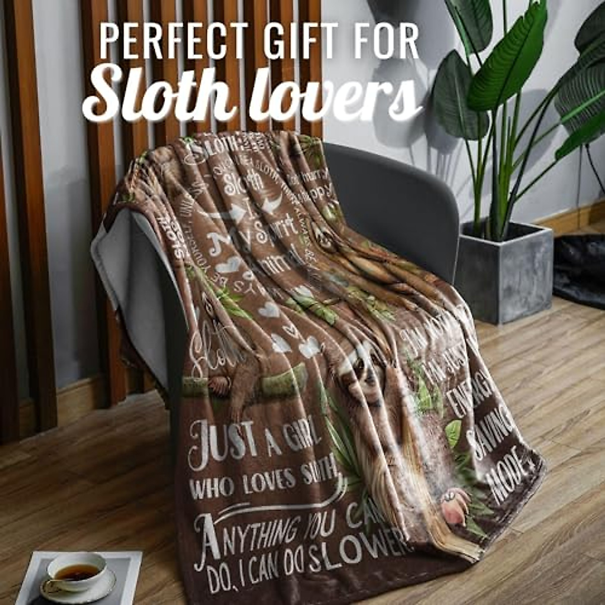 InnoBeta Sloth Gifts for Women, Sloth Throw Blanket, Sloth Flannel Blankets for Women, Girls, Teens, 50 x 65 Inches, Spirit Animal