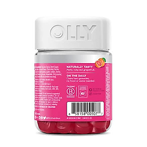 OLLY Undeniable Beauty Gummy, For Hair, Skin, Nails, Biotin, Vitamin C, Keratin, Chewable Supplement, Grapefruit, 30 Day Supply - 60 Count
