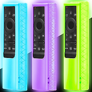 3 Pack Case Compatible with Samsung Smart TV Remote Control, Remote Cover for Samsung Solar Cell Remote 2021/2022 BN59-01357 BN59-01385 BN59-01265A Universal Silicone Skin Sleeve Glow in The Dark