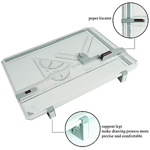 JILoffice A3 Drawing Board, Lightweight Multi-Funtion Drafting Table with Adjustable Measuring System Angle