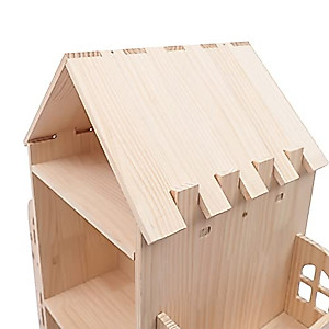 ZHFEISY Rotatable Bookshelf Pine Wood Rotating Bookshelf Castle Shape Book Shelf Organizer for Kids Large Capacity Bookshelf 45.67 x 23.23 x 23.23 inch