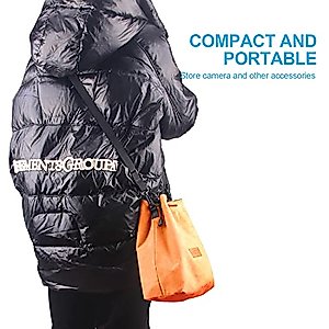 Camera Case, LATZZ Drawstring Bag, Vintage DSLR Camera Bag with Adjustable Strap, Soft Lens Case Gadget for Traveling and Canon Sony Fuji SLR Storage