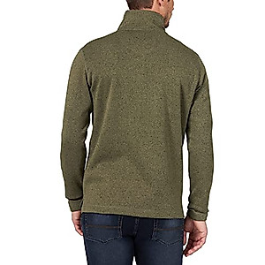 Wrangler Authentics Men's Long Sleeve Fleece Quarter-Zip, Olive Night, XX-Large