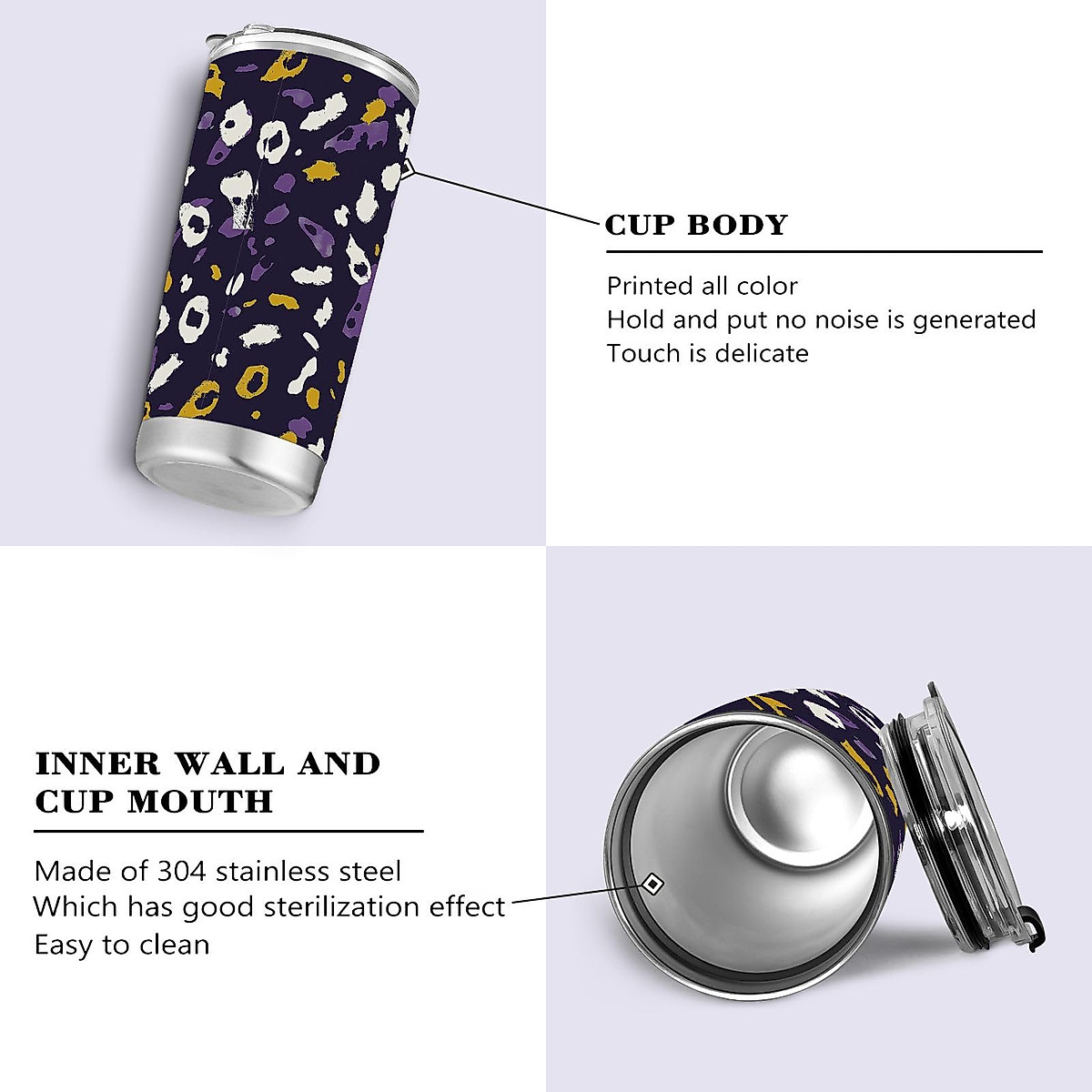 sanluoli Speckles Stainless Steel coffee cups with lids with Lid and Straw coffee mug insulated for café cute insulated coffee tumbler 20 OZ