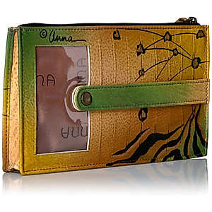 Anna by Anuschka Women's Hand Painted Genuine Leather Organizer Wallet - Animal Butterfly