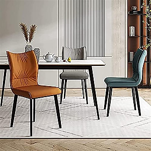 Chairs Kitchen Dining Chairs Set of 4 Modern Upholstered Dining Chairs Soft PU Leather Cushion Seat Business Reception Chair (Color:Orange)