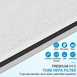 UOUOLONUN 4 Pack 3-in-1 True HEPA Filters Compatible withe Pure Enrichment PureZone Air Purifier, 3-Stage H13 True HEPA Replacement Filter, Part # PEAIRFIL